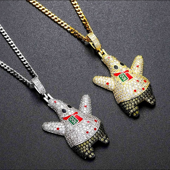 Accessories | Iced Out 18k Gold Spongebob Patrick Star Pendant | Poshmark